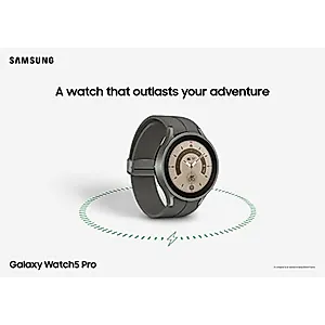 SAMSUNG Galaxy Watch 5 Pro 45mm LTE Smartwatch w/ Body, Health, Fitness and Sleep Tracker, Improved Battery, Sapphire Crystal Glass, Titanium Frame, GPS Route Tracking, US Version, Gray