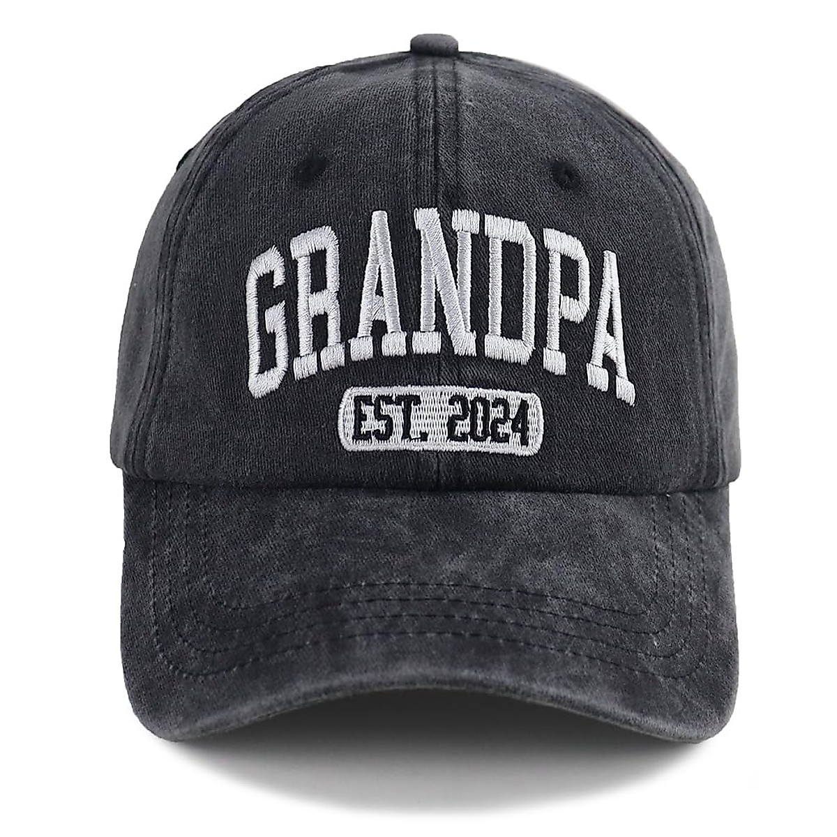 Grandpa and Grandma Est 2024 Hats for Men Women, New Grandparents Birthday Gifts for Baby Announcement, First Time Grandpa Grandma Baseball Cap Black