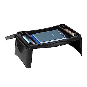 Mind Reader Anchor Collection, Portable Laptop Desk/Breakfast Table with Hinged Lid and Storage, 18.75" L x 11.25" W x 7.25" H, Black