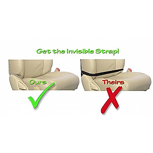 TIKE SMART Premium Kick Mats - Luxury Seat Back Protectors and Seat Covers with Invisible Strap - 2-Pack - Tan (Beige)