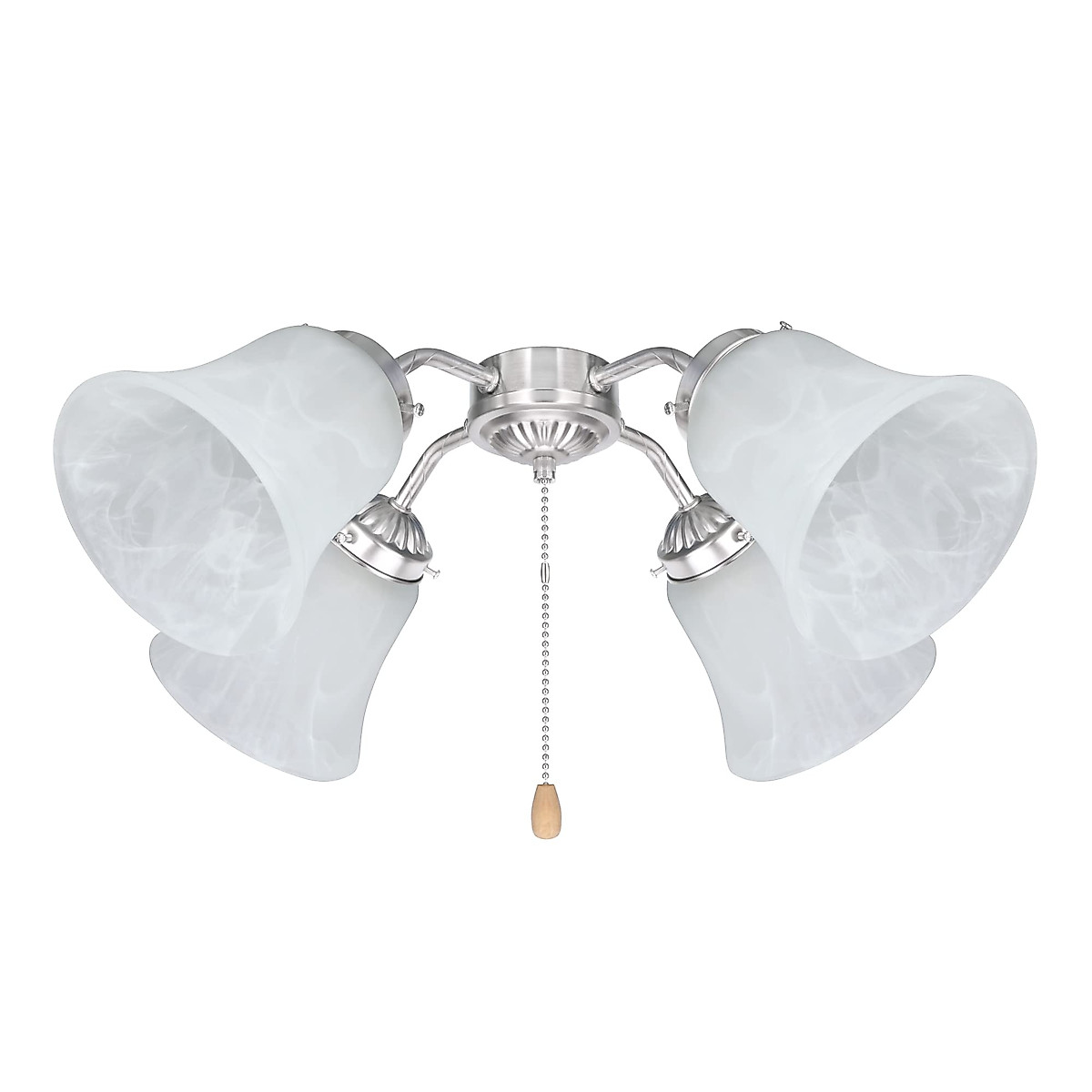 Aspen Creative 23030-4A Transitional Alabaster Bell Shape Ceiling Fan Glass Shade 2-1/8" Fitter, 4-3/4" D x 4-3/4" H, 4 Pack