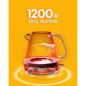 Hazel Quinn Retro Electric Kettle - 1.7 Liters / 57.5 Ounces Tea Kettle with Thermometer, All Stainless Steel, Fast Boiling 1200W, BPA-free, Cordless, Rotational Base, Automatic Shut Off - Pearl White