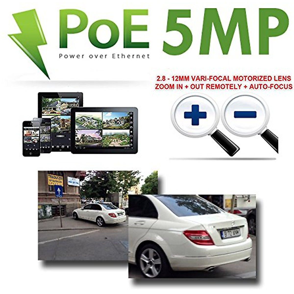 GW Security AutoFocus IP Camera System, 16 Channel 4K NVR, 16 x 5MP HD 1920P Dome POE Microphone Security Camera 4X Optical Motorized Zoom Outdoor Indoor Security System, AI Human Detection