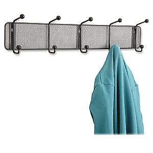 Safco 6403Bl Onyx Mesh Wall Racks 5 Hook Steel