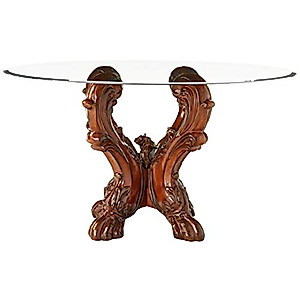 ACME Dresden Dining Table w/Pedestal - - Cherry Oak