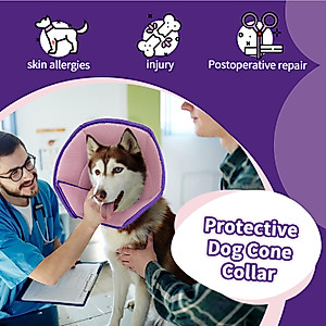 Soft Cone for Dogs Large, Neck Girth 13″-17", Adjustable Dog Cone, Dog E Collar, Comfy Cone for Dogs After Surgery, Dog Spay Neuter Wound Care, Protective Dog Cone to Stop Licking, Dog Recovery Collar