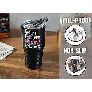 Onebttl Anime Gifts For Men, Women, Boys - 30oz Double Wall Vacuum Insulated Stainless Steel Tumblers Cups - Birthday Kawaii Gifts for Anime Lovers - Eat