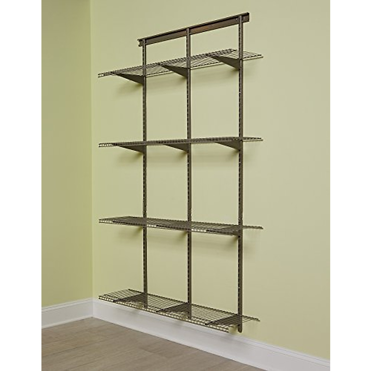 ClosetMaid 52845 ShelfTrack Adjustable Utility Organizer Kit, 4' X 12", Nickel