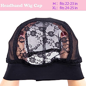 Wig Cap for Headband Wig - 2 PCS Headband Wig Cap for Wig Making Lace Wig Cap Wig Grip Cap
