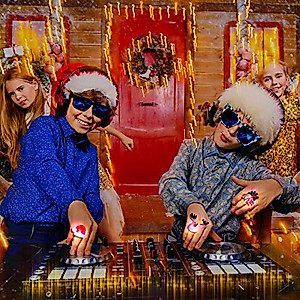 40 Pieces 3D Christmas Light up Rings Christmas Party Favors For Kid Adults LED Flash Finger Rings Glow in the Dark Christmas Toys Stocking Stuffer Xmas Gifts Christmas Party Supplies