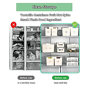 Airtight Fruit Storage Containers for Fridge with Lids, Food Storage Containers with Handle & 4 Removable Colanders, Refrigerator Organizers and Storage for Fresh Fruits, Vegetable Fresh Keeper