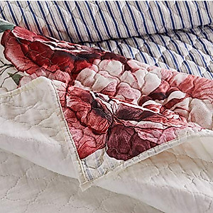 Barefoot Bungalow Lexi Quilt and Pillow Sham Set, 3-Piece King/Cal King, Blue