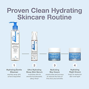 DERMA E Ultra Hydrating Serum with Hyaluronic Acid and Green Tea – All Natural, Antioxidant-Rich Serum – Smoothes Skin – Concentrated Facial Serum, 2oz