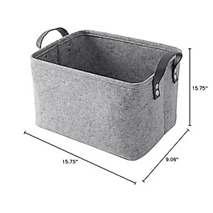 MAGICLULU 2 Pcs Felt Storage Basket Storage Baskets Foldable Storage Basket Tabletop Shelf Folding Shelf Laundry Basket Nonwovens Storage Basket Desktop Organizer To Weave Grocery Basket