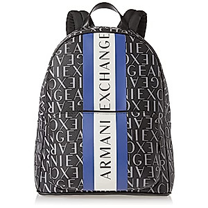 A|X Armani Exchange All-Over Logo Eco-Leather Backpack, Black