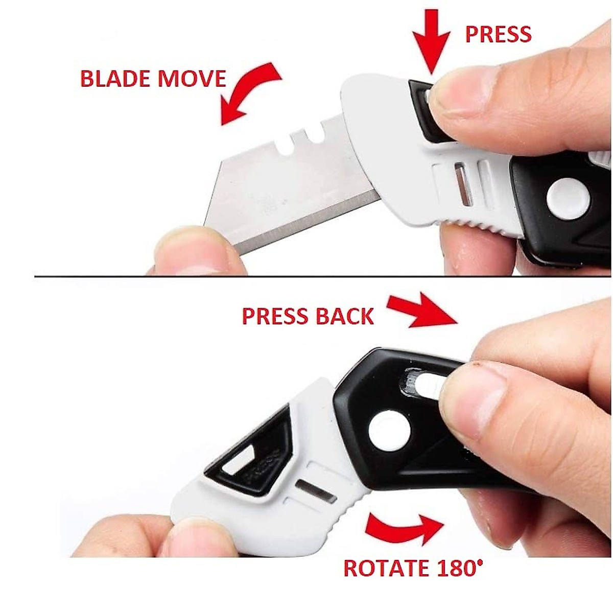 ZIMPTY ZY300 6-Pack Folding Utility Knife Quick-change SK5 Box Cutter for Cartons, Cardboard and Boxes, Back-lock Mechanism