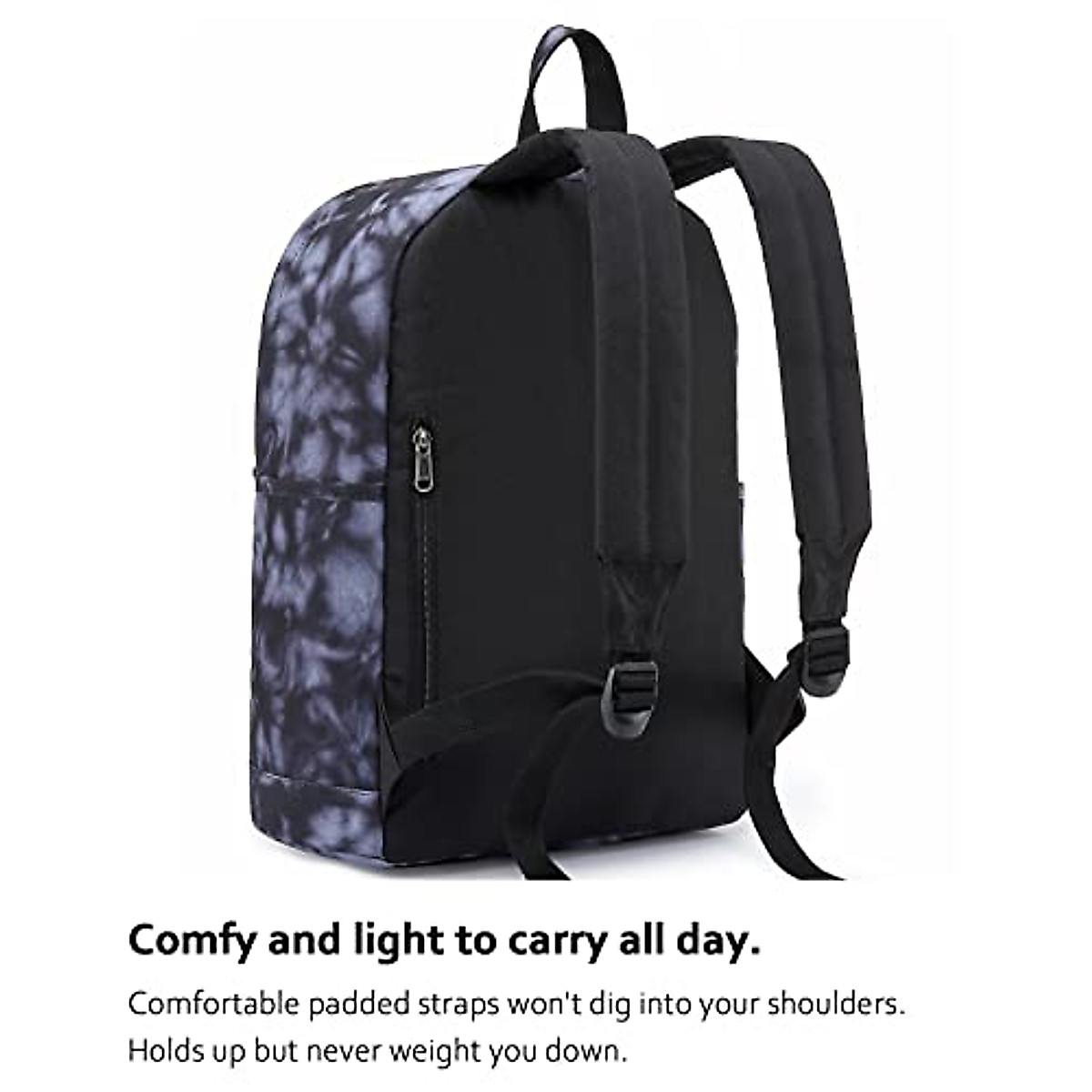 HotStyle 936Plus Tie Dye School Backpack Aesthetic Bookbag for Teen Girls, Black