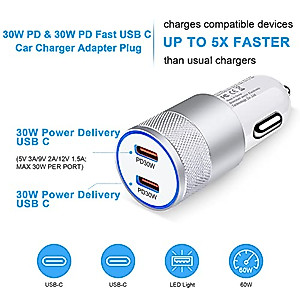 Samsung 60W Type C Car Adapter 20W USB C Box Charger for Samsung Galaxy A14 5G,A54,A23,A13 5G,S23,A34,A53,S21 FE,A03s,Z Fold 4,A04S,S22,S20,Pixel 7 Pro,6a,5,Pad, 6FT Type C to C Fast Cable and Adapter