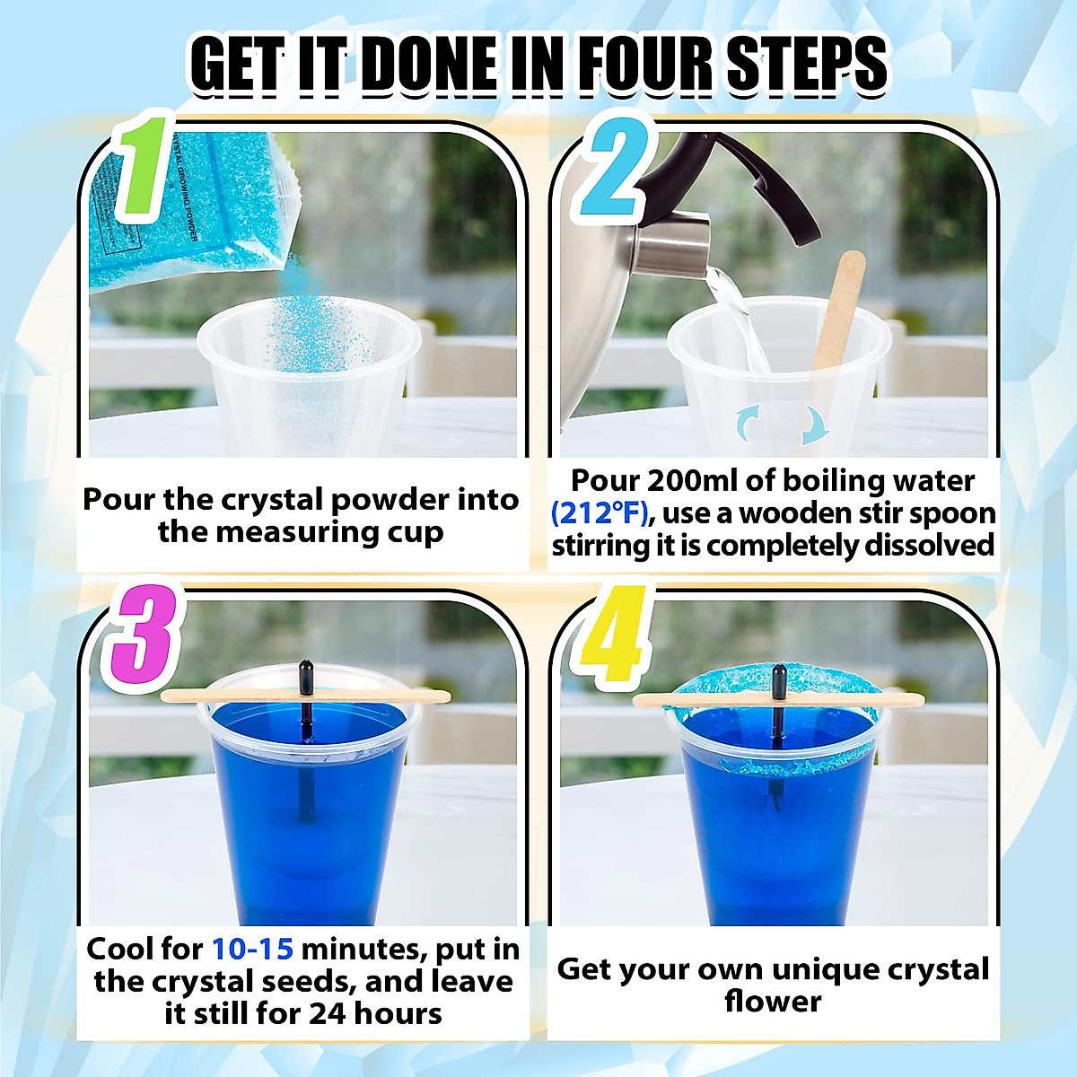 GobiDex Science Kits for Kids, Crystal Growing Kit-Crystals Grow Fast in 24 Hours, STEM Projects Learning & Education Toys Gift for Boys & Girls, Arts and Arafts for Kids Ages 6-8 8-12