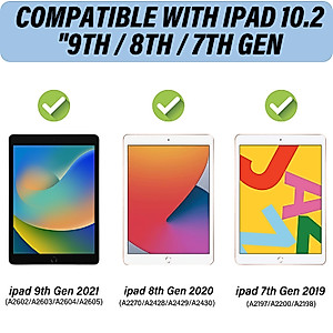 Deokke Compatible with iPad 10.2 inch Case,9th /8th /7th Generation Case(2021/2020/2019) with Pencil Holder Soft TPU Back Case,Auto Sleep/Wake Cover,Cute Aesthetic for Girls Women-Raining Hearts