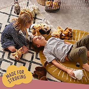 Living Nature Brown Dutch Lop Eared Rabbit Stuffed Animal | Fluffy Rabbit Animal | Soft Toy for Kids | 10 inches