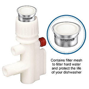 Dreyoo 2 Pcs Dishwasher Faucet Adapter, Dishwasher Snap Adapter Connection 15/16-27Male or 55/64-27Famale Chrome (With Filter)