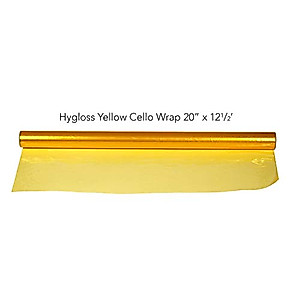 Hygloss Products Cellophane Roll – Cellophane Wrap for Crafts, Gifts, and Baskets 20 Inch x 12.5 Feet, Yellow, Model: n/a