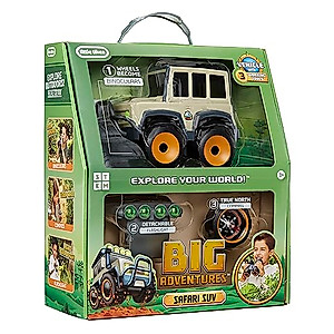 Little Tikes Big Adventures Binocular Searching Safari SUV STEM Toy Vehicle with Binoculars, Flashlight, and Compass for Girls, Boys, Kids Ages 3+