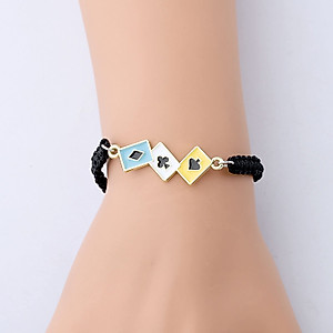 SEIRAA Gamblers Lucky Casino Bracelet Playing Cards Gift for Poker lovers (Playing Cards Bracelet)