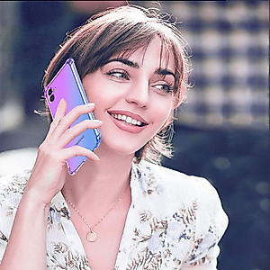 Gufuwo Case for Galaxy A02/A04/A13, Cute Girls Gradient Slim Anti Scratch Soft TPU Phone Cover, Shockproof Protective Case for Samsung Galaxy A04 4G (Purple/Blue)