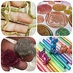 BATDIYOW Mini Glitter Glue Gun Sticks Colored 30 PCS 6 Colors 0.27 in x 4 in Compatible with Most Glue Guns