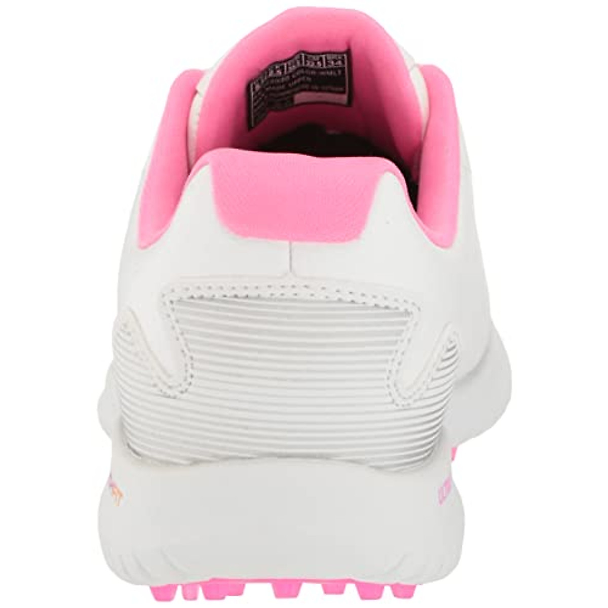 Skechers Women's Go Max Arch Fit Spikeless Golf Shoe Sneaker, White/Pink Waterproof, 6.5