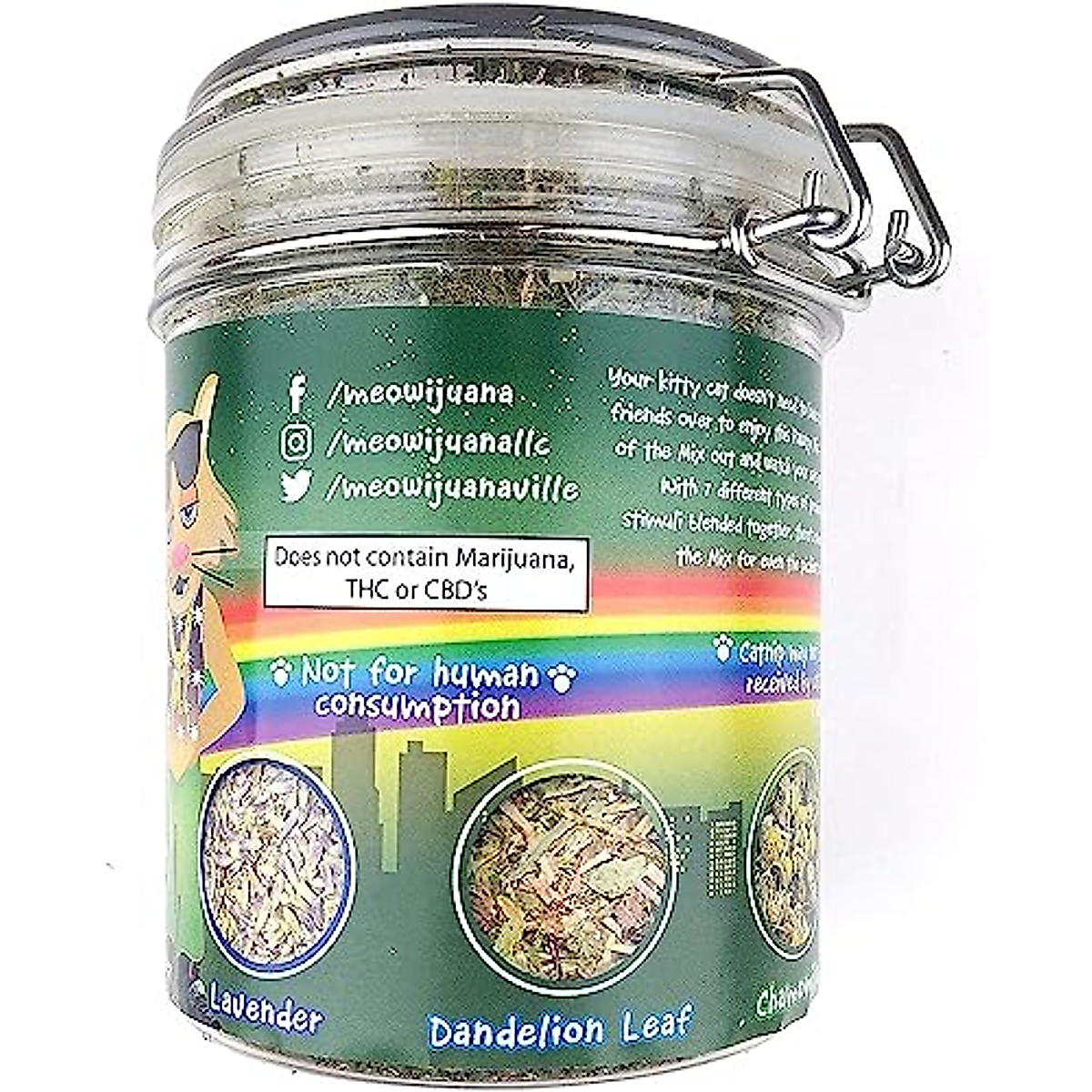 Meowijuana | Catnip Pawty Mix | Organic | Dried Premium 7 Herb Blend | High Potency | Perfect for Cat Toys | Grown in The USA | Feline and Cat Lover Approved