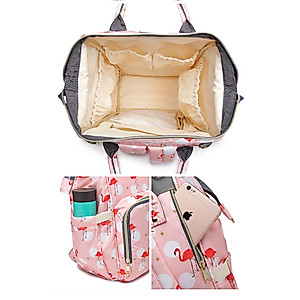 Starte Diaper Bag for Mom/Dad,Flamingo Bag for Women Waterproof Travel Backpack,Spacious Tote Shoulder Bag Organizer,Pink