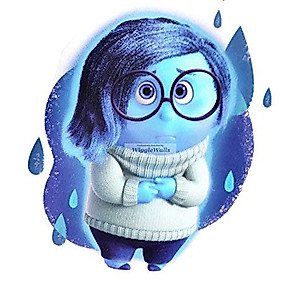 4 Inch Sadness Blue Inside Out Movie Removable Peel Self Stick Adhesive Vinyl Decorative Wall Decal Sticker Art Kids Room Home Decor Boy Children Nursery Baby 3x4 Inch Tall