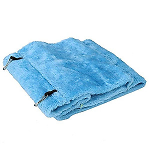 Wontee Bird Parrot Plush Hammock Dual Layer Nest Shed Bird Snuggle Cave Happy Hut for Parrot Macaw Budgies Eclectus Parakeet Cockatiels Cockatoo Lovebird (S, Blue)