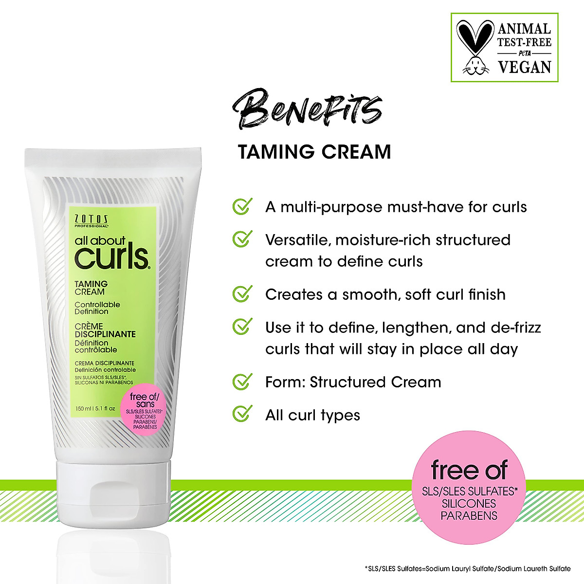 ALL ABOUT CURLS Smoothing Cream | Controllable Definition | Define, Moisturize, De-Frizz | All Curly Hair Types | Vegan & Cruelty Free | Sulfate Free | 5.1 Fl Oz