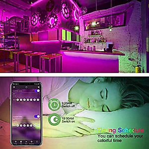 Vbakor 50Ft Smart Led Strip Lights with Music Sync, 5050 450LEDs RGB Strip Lights with Remote Controller, Sensitive Built-in Mic, App Controlled LED Lights Tape Lights for Home, Ceiling, Bedroom
