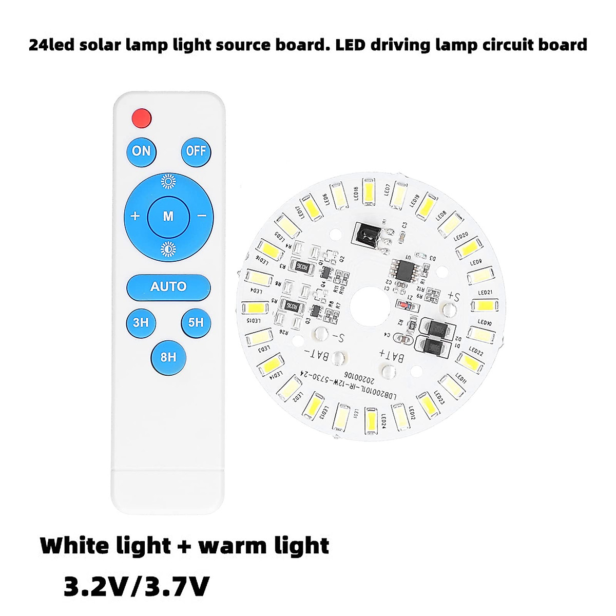 Shanrya Light Chip Panel, Lamp Panel Board 3.2V/3.7V with Remote Control for Solar Flood Lights for Garden for Solar Garden Lights for Home