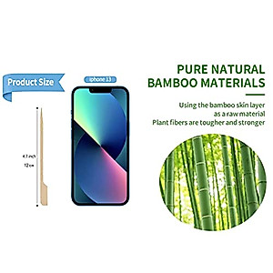 4.7 Inch Bamboo Skewers, 300 PCS Bamboo Paddle Wood Picks, Toothpicks for Appetizers, Cocktail Picks for Drinks, Food Picks, BBQ, Sandwich, Barbecue Snacks.