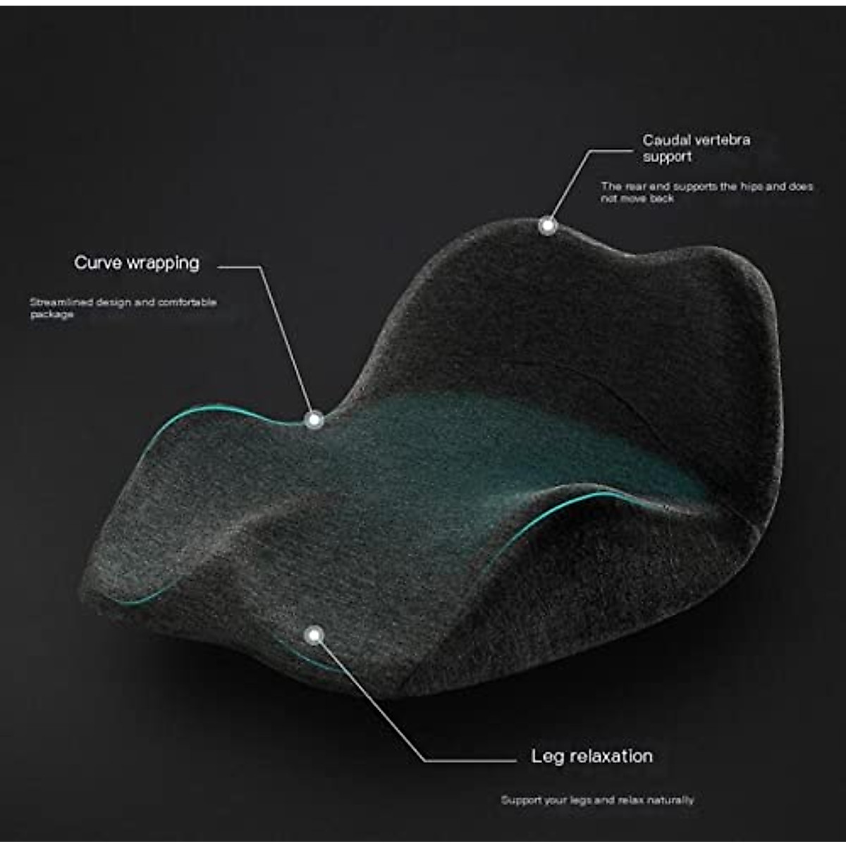 NNAA Office Chair Cushion Ergonomic Chair Pad Memory Foam Seat Cushion Back Cushion Orthopedic Coccyx Spine Mat Relieve Pressure Pad Slow Rebound Chair DeepGrey