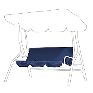 Swing Canopy Replacement Swing Cushion Cover, 3 Seat Premium 190T Polyester Taffeta Swing Seat Cover Waterproof Swing Chair for Patio Courtyard Garden 59.1 x 19.7 x 3.9in