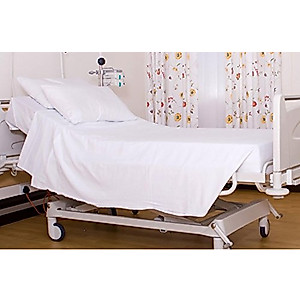 Fitted Hospital Bed Sheet, Twin Extra-Long 36"X80"X10" Soft and Comfy 100% Cotton Twin XL by Crescent Bedding (Twin XL, White)