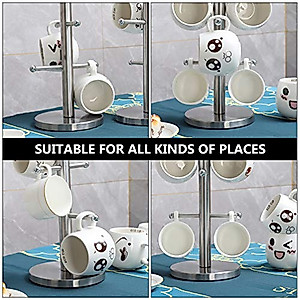 BESPORTBLE Mug Holder Tree, 1pc Stainless Steel Household Cup Drying Storage Rack Holder Stand Creative Cup Organizer for Home Coffee Counter Bar
