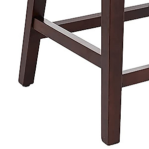 CangLong Mid-Century Modern Open Back Upholstered Chair Kitchen Counter Height Stool, Set of 1, Dark Grey