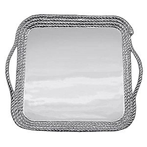 Mariposa Large Rope Platter, Silver