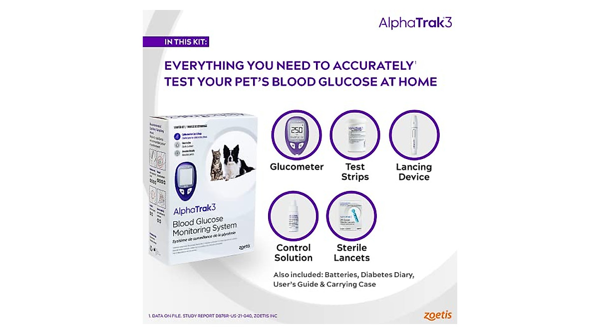 AlphaTrak 3 Pet Blood Glucose Monitor Kit | Cats & Dogs