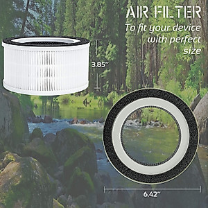 Flintar True HEPA Replacement Filter, Compatible with Afloia Fillo and MOOKA Allo Air Purifier, 3-in-1 Pre-filter, H13 True HEPA and Activated Carbon Filtration, 2-Pack