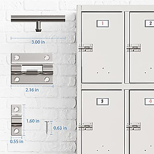 Door Security Slide Latch Lock, Keyless Entry Door Lock, Thickened Heavy Duty Steel Sliding Door Lock, Easy to Install Gate, Slide Latch Lock with 12 Screws