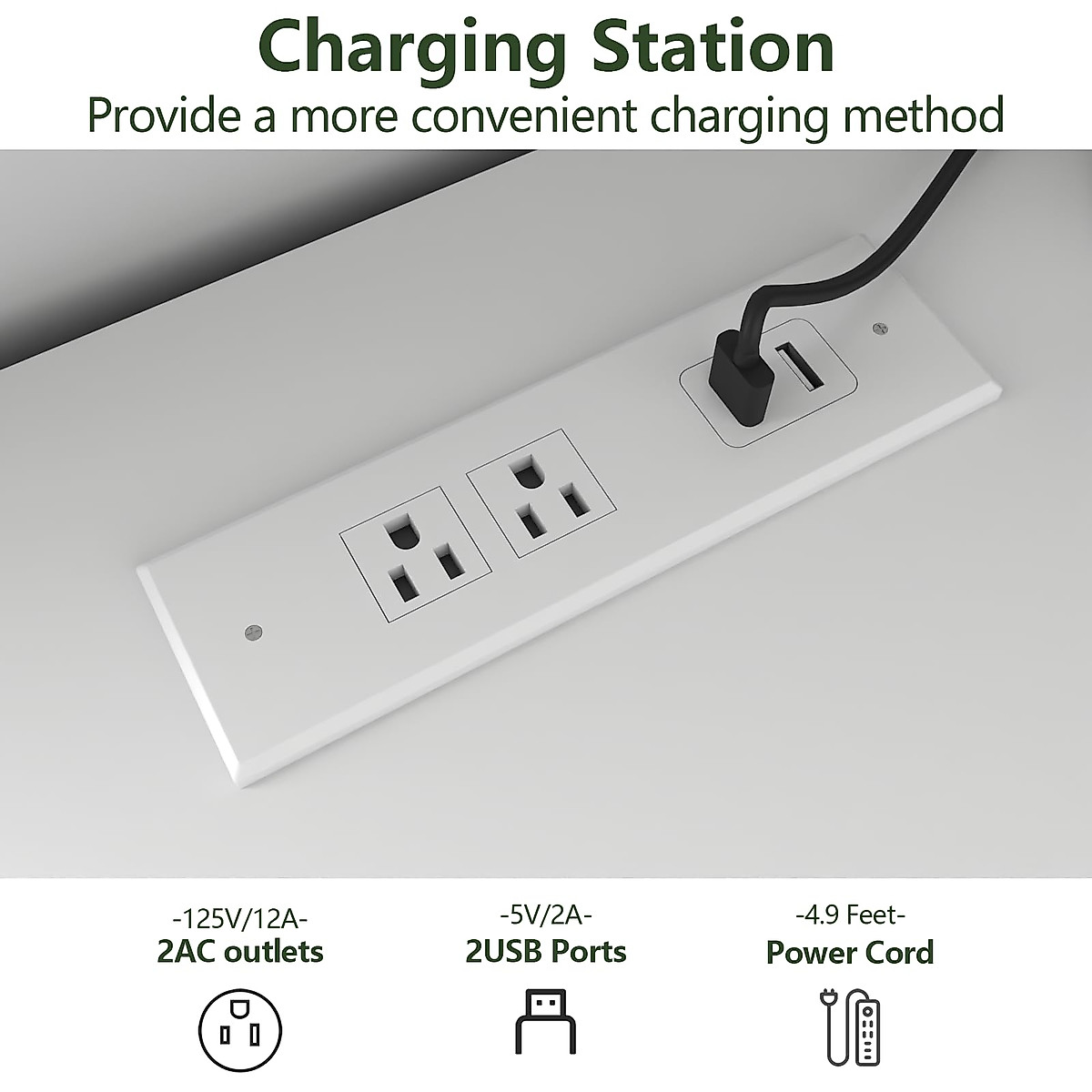 Gyfimoie 6 Drawer Dresser with Power Outlet, White Dresser with LED Light, Modern Chest of Drawers for Closet, Double Wide Drawer Organizer Cabinet for Bedroom, Living Room, Entryway, Hallway